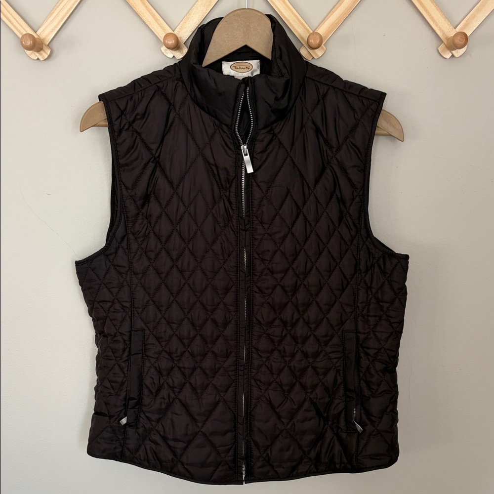 Talbots Diamond Quilt Vest Chocolate Brown - Gem
